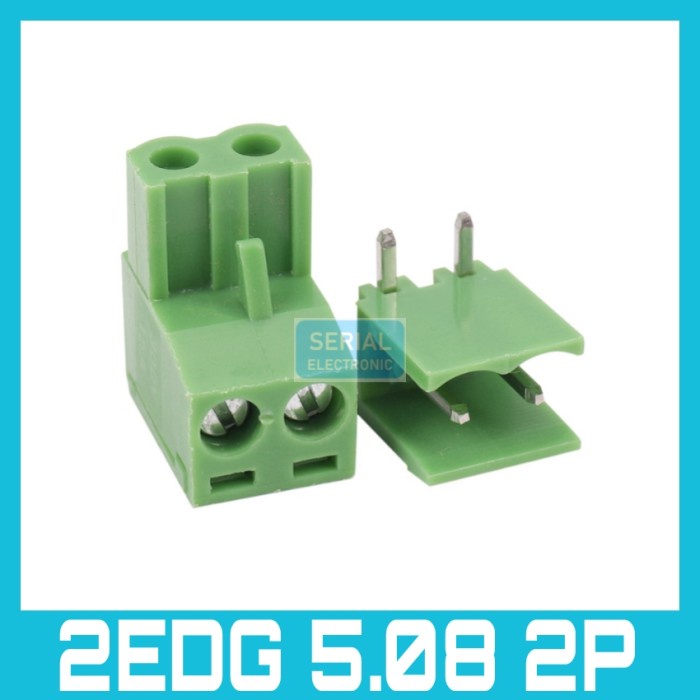 Jual 2EDG 5.08 2P 2PIN TERMINAL BLOK GREEN PLUGABLE RA CONNECTOR 5.08MM ...
