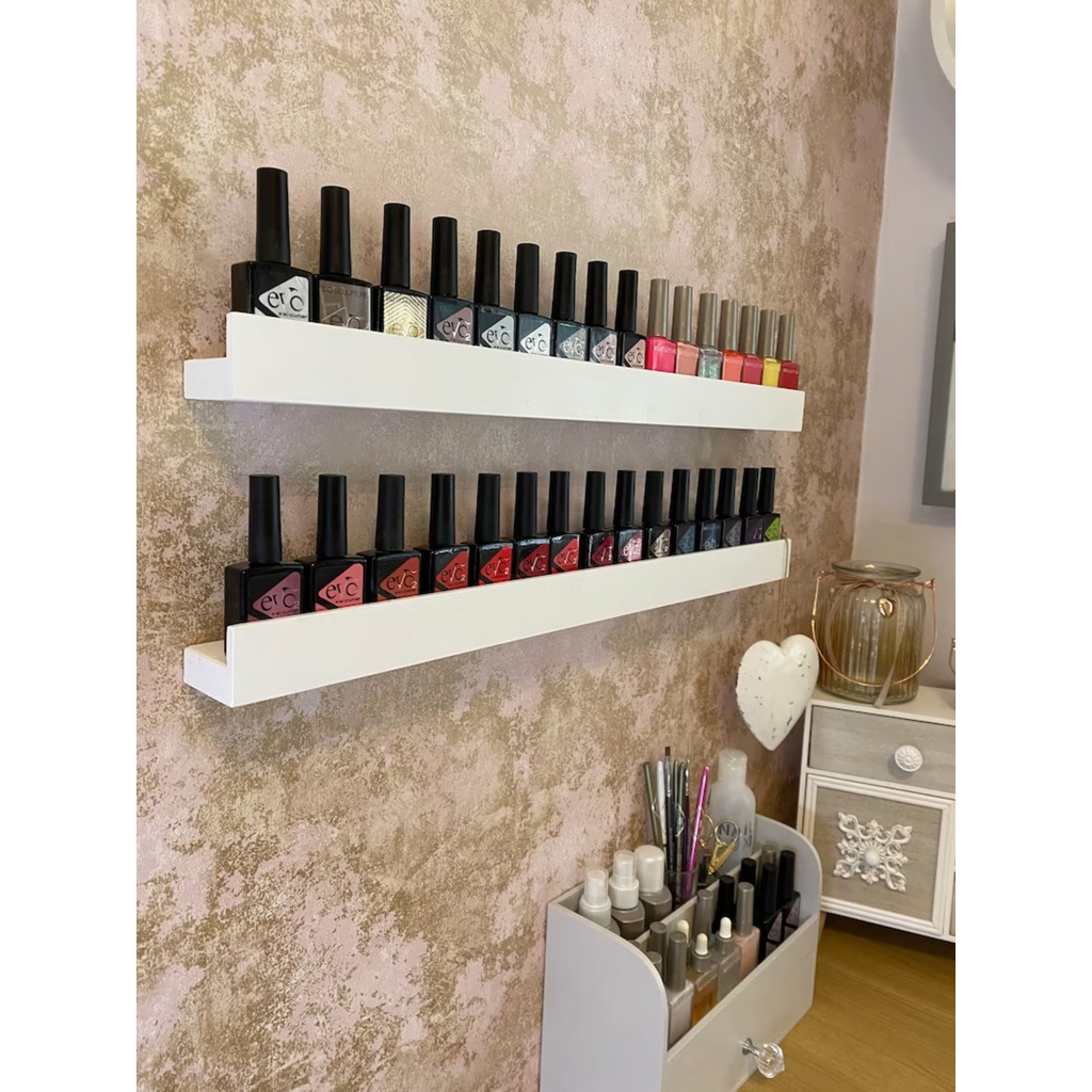 Jual Rak Kutek Nail Art bentuk L Rak cat kuku mengambang DI dinding Rak ...