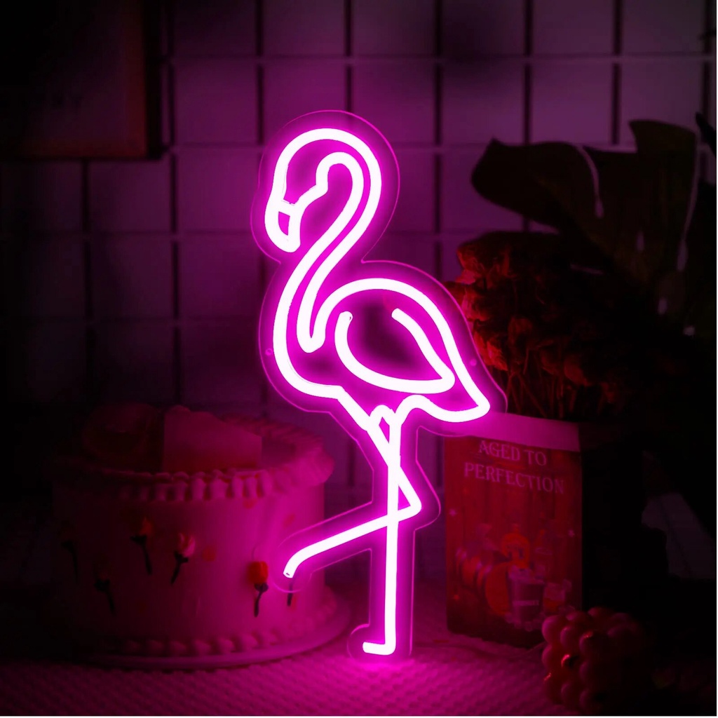 Jual Flamingo Neon Signs Aesthetic Pink LED Flamingo Lights Decoration ...