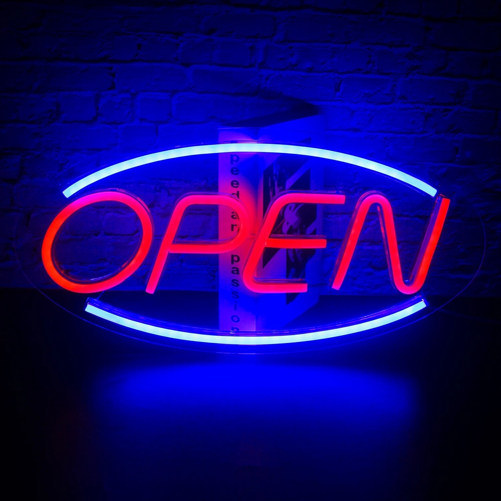 Jual Led Open Neon Sign Instruct Neon LED Light Hanging Word Store ...