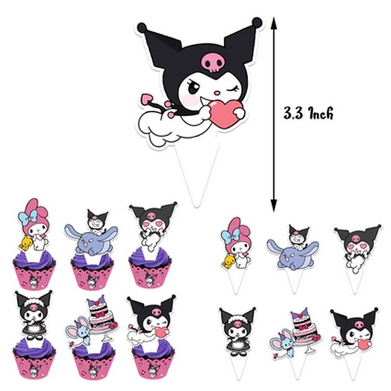 Jual BANNER & CAKE TOPPER HAPPY BIRTHDAY KUROMI SANRIO Dekorasi Pesta ...