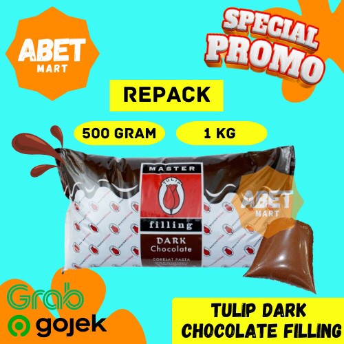 Jual Tulip Dark Chocolate Filling 500 Gr 1 Kg - Repack Coklat Isi 500gr ...
