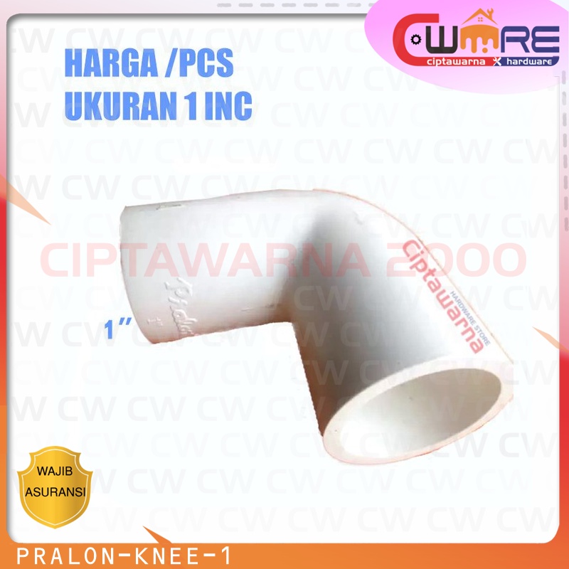 Jual Sambungan Fitting PVC Pralon Knie Knee AW Elbow Putih Ukuran 1 ...