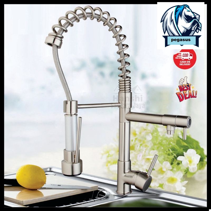 Jual pegasus Kran Cuci Piring Flexible Kran Dapur Panas Dingin Kitchen ...