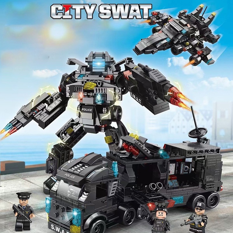 Jual Military SWAT Building Block 1000pcs Set Urban Police Warship/Army ...