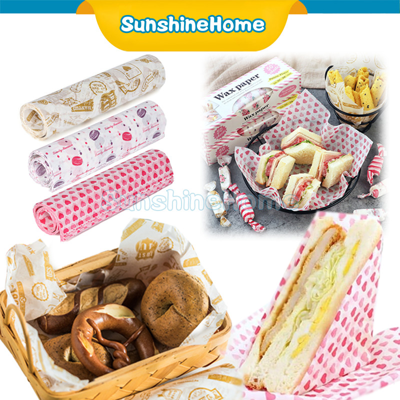 Jual Alas Nasi Bento Kertas Pembungkus Makanan Roti Sandwich Burger Kue ...