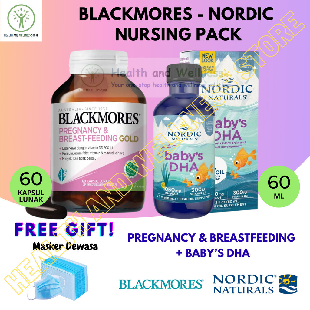 Jual NURSING PACK BLACKMORES PREGNANCY AND BREASTFEEDING GOLD 60 KAPSUL LUNAK DAN NORDIC ...