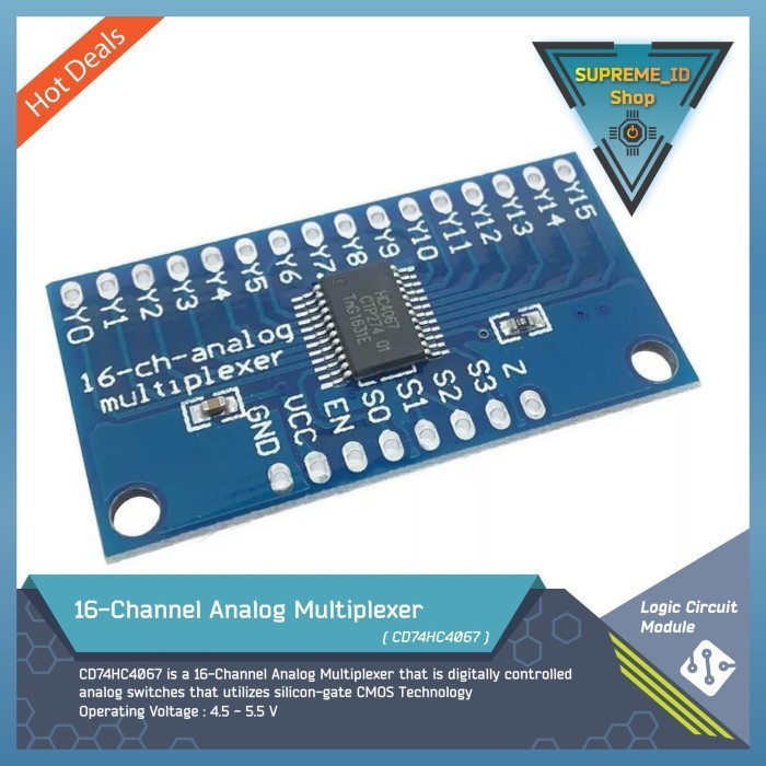 Jual CD74HC4067 Multiplexer Analog dan Digital 16 Channel Module ...