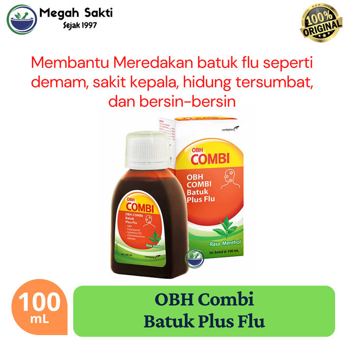 Jual Megah Sakti - OBH Combi Batuk Flu MENTHOL 100 mL | Pereda Batuk ...