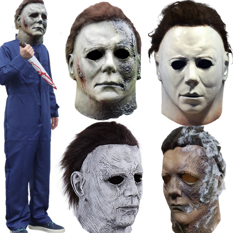Jual Halloween Michael Myers Killer Mask Cosplay Horror Bloody Latex ...