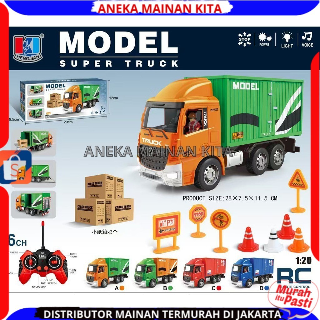 Jual Mobil Remote Control Rc Truck Box Cargo 1:20 6CH RC Mobil Box JNT ...