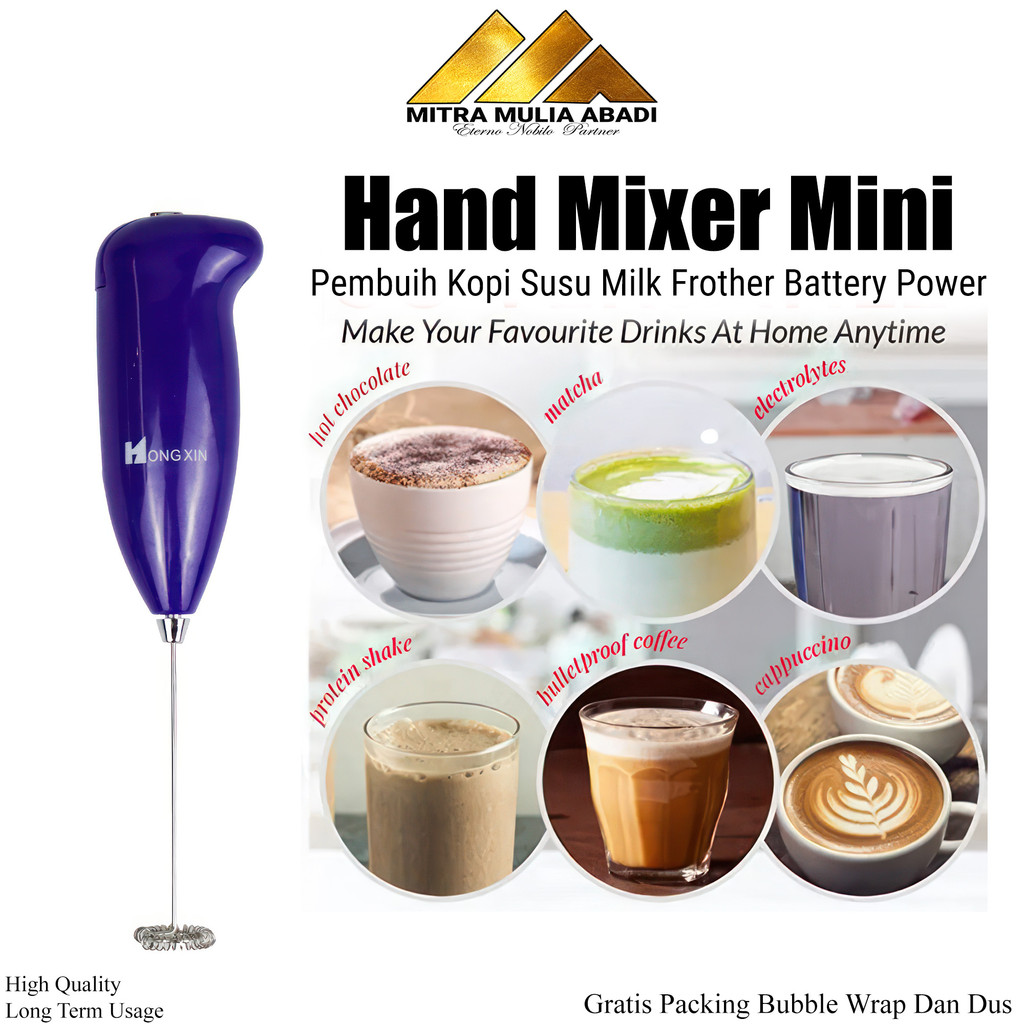 Jual Hand Mixer Mini Pembuih Kopi Susu Milk Frother Battery Power Mixer ...