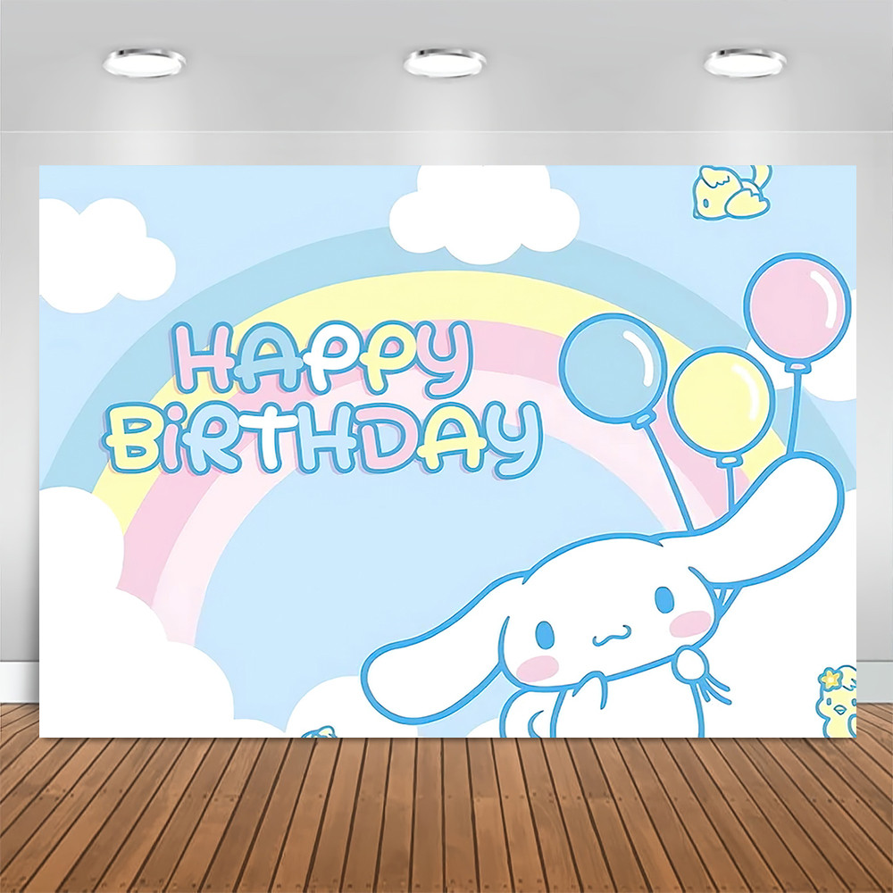 Jual Sanrio Backdrops Banner Rainbow Balloons Cartoon Cinnamoroll ...