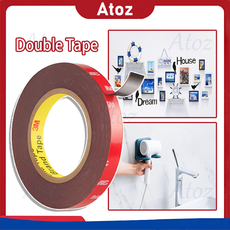 Jual double tape 3m x 20mm/10mm/6mm/ merah double tip lem / 2 sisi ...