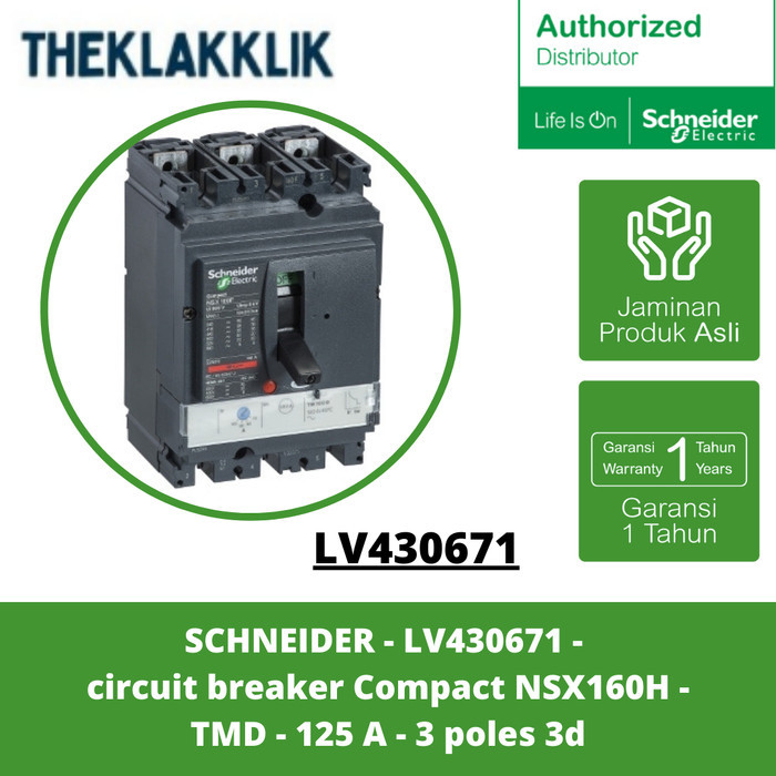 Jual KLAK99 SCHNEIDER - LV430671 - circuit breaker Compact NSX160H ...