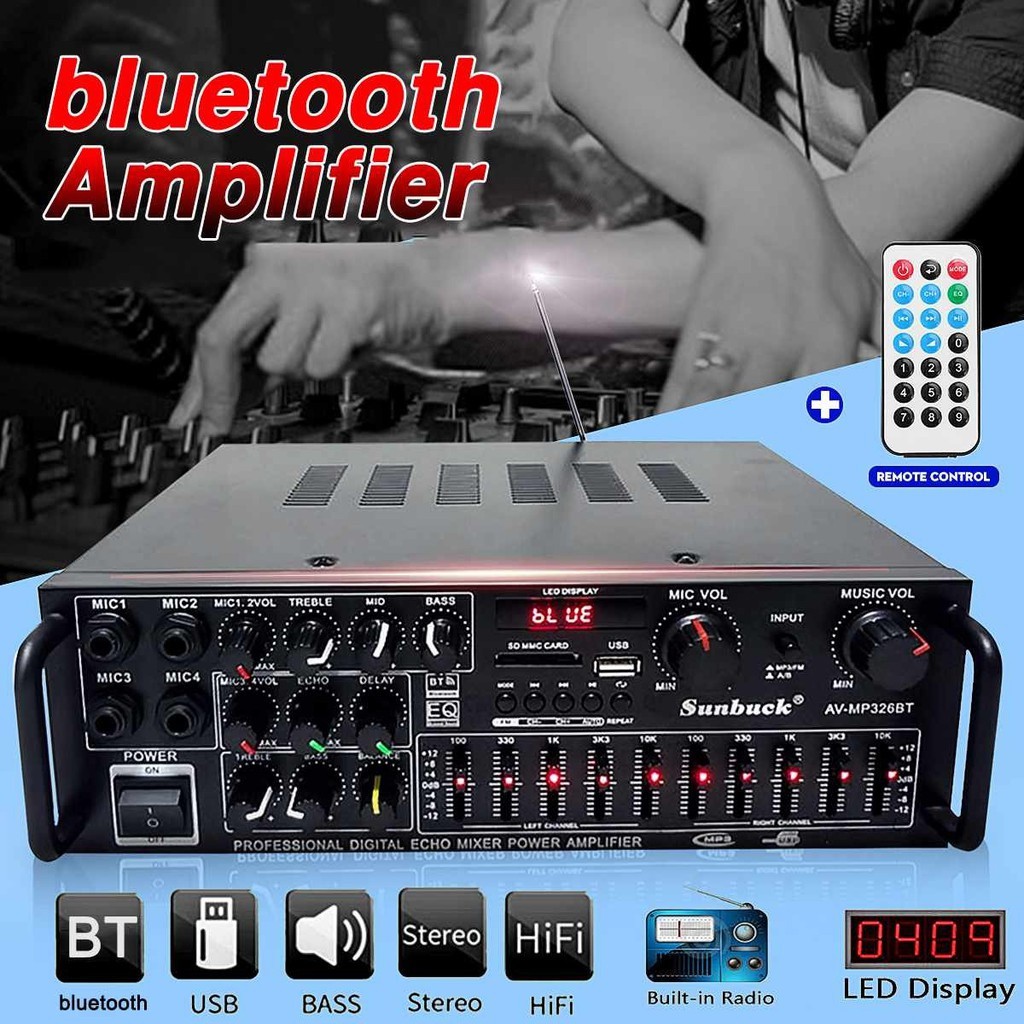 Jual COD Ampli Karaoke Masjid Equalizer Bluetooth Stereo Amplifier ...