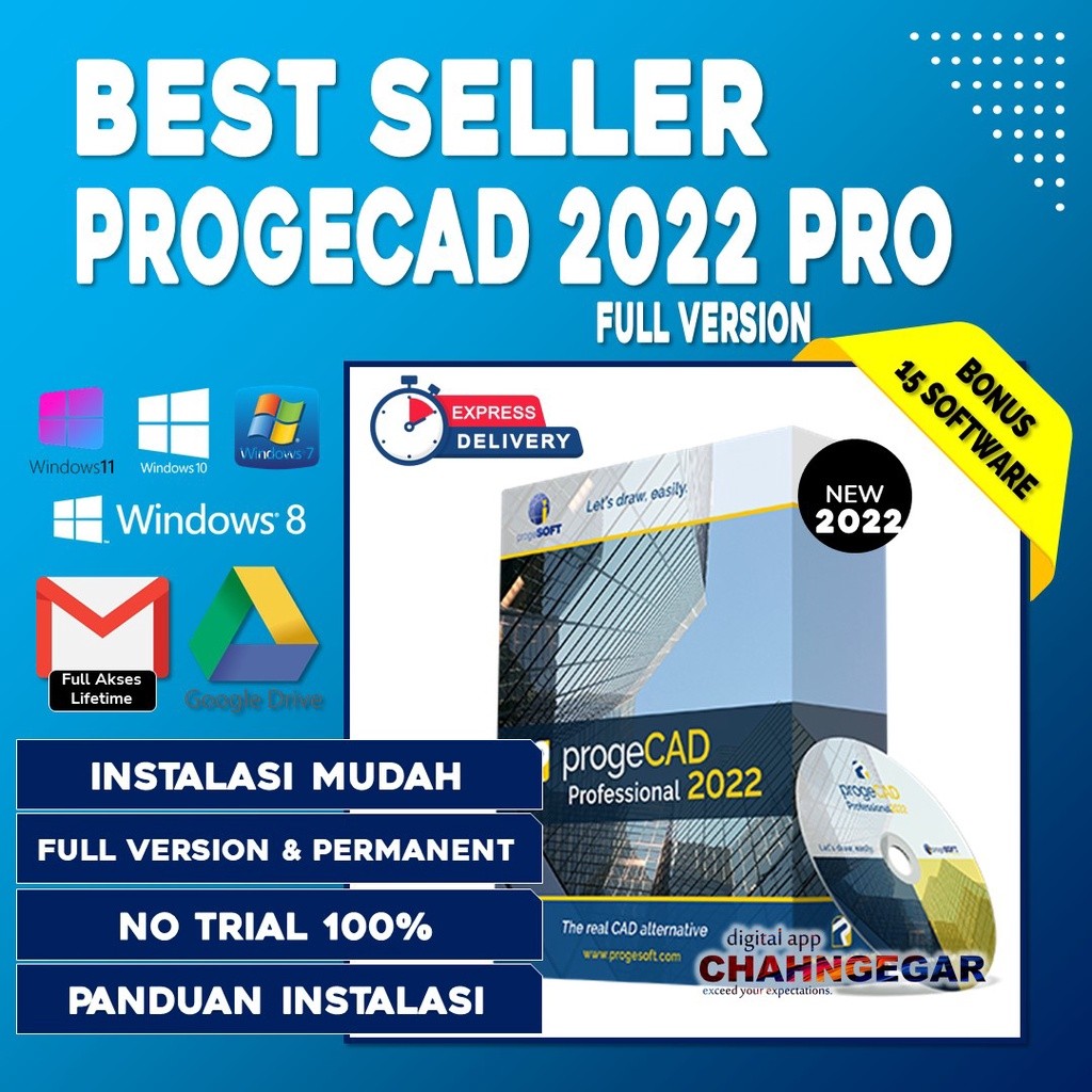 Jual ProgeCAD 2022 Pro Full Version Software Design 2D / 3D CAD ...