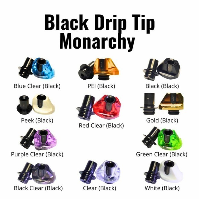 Jual Monarchy Cyber 510 Inner Black Drip Tip Set Clone Quality - Drip ...