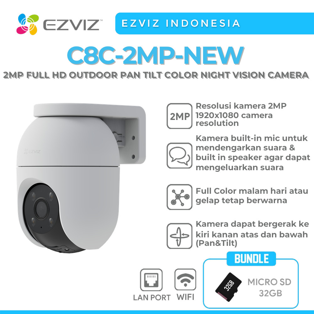 Jual EZVIZ C8C-2MP-NEW 2MP OUTDOOR PAN TILT COLOR NIGHT WIFI CAMERA ...