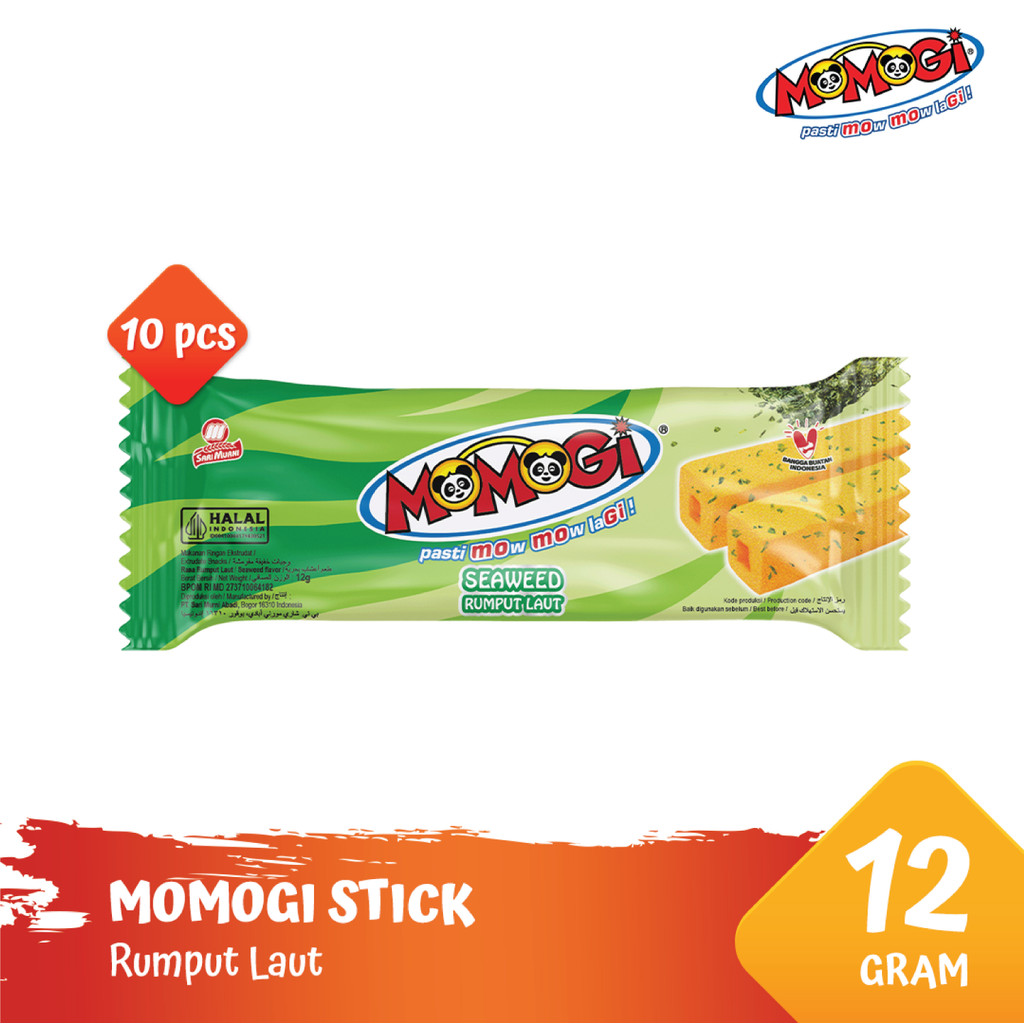 Jual Momogi Stick Snack Makanan Ringan - Rumput Laut [1 Box @ 10 Pcs ...