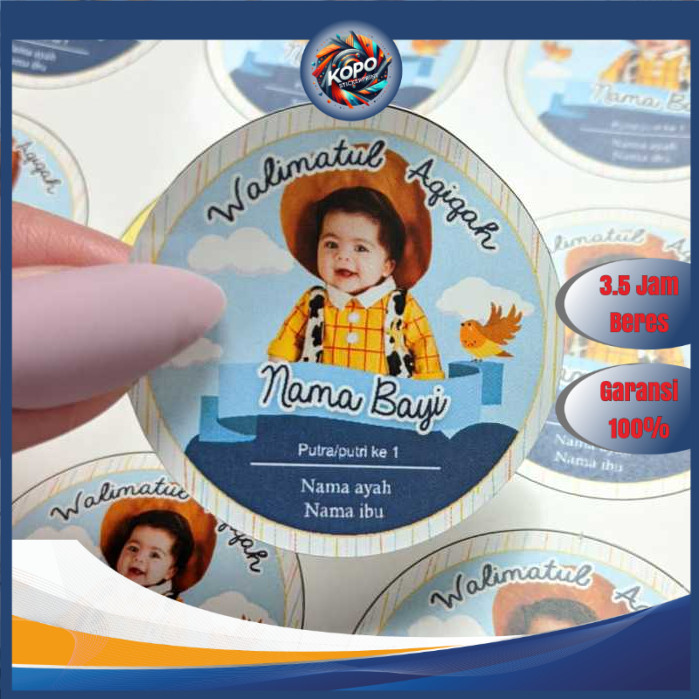 Jual KOPO 2-4 Stiker Label Tasyakuran Aqiqah Sticker Nama Anak Bayi ...