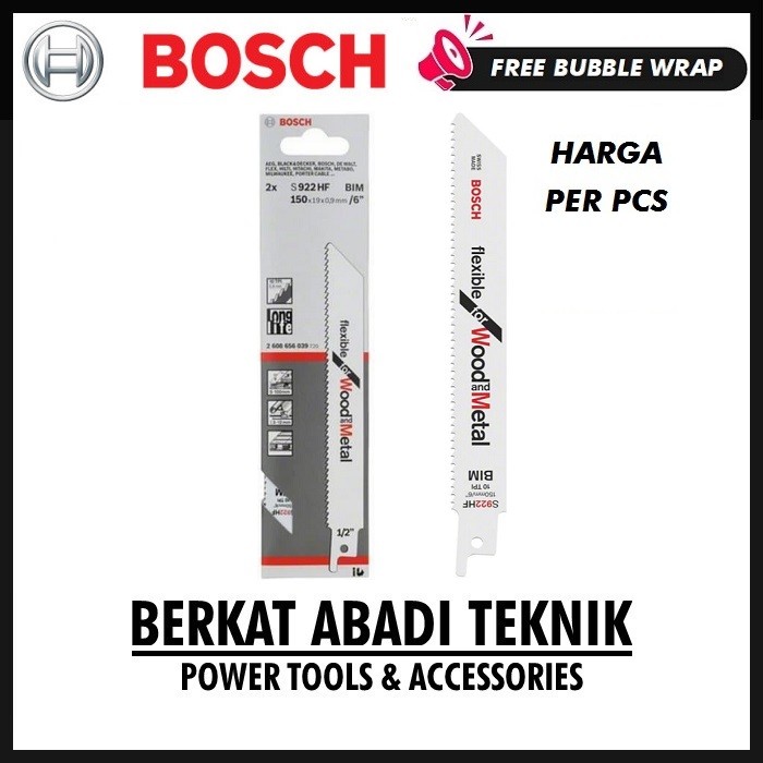 Jual BOSCH S922HF Mata Gergaji Sabre Saw Reciprocating Blade Metal Kayu ...