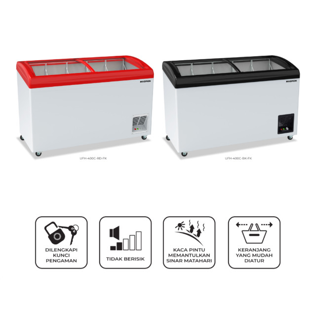 Jual CHEST FREEZER MASPION 400 KACA - UFH 400 L GARANSI RESMI | Shopee ...