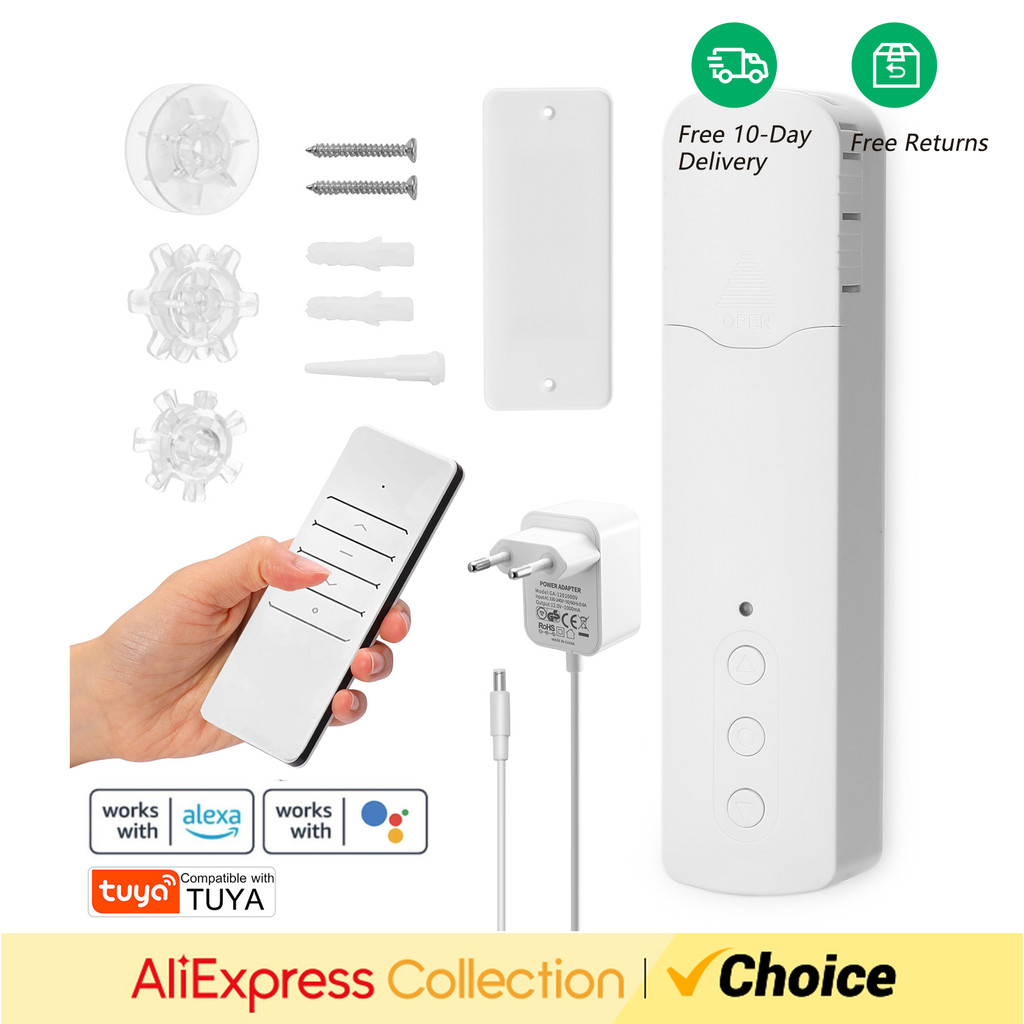 Jual Tuya WiFi TM616EGWT Intelligent Pull Bead Curtain Motor Remote Controller Intelligent ...