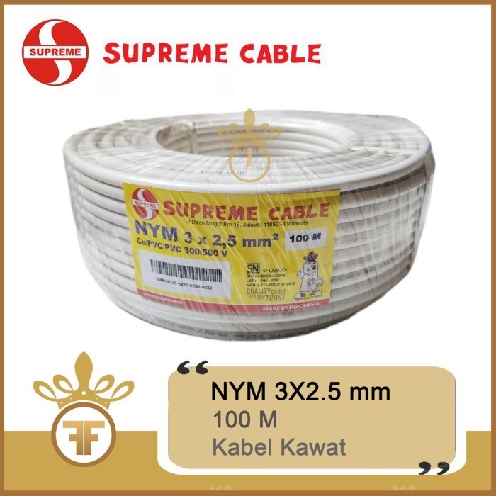 Jual Kabel Supreme NYM 3x2.5 3x2,5 mm Roll 100M | Shopee Indonesia