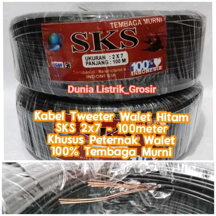 Jual Kabel Walet TF Kabel Tweeter 2x7 100m Full Tembaga Murni Hitam ...