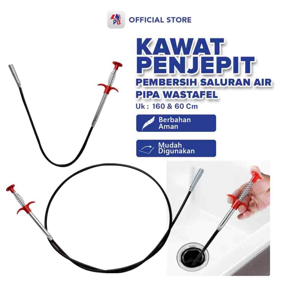 Jual Kawat Pembersih Saluran Air Pipa Wastafel Serbaguna / Kawat Penjepit Kotoran Ukuran 60 Cm ...