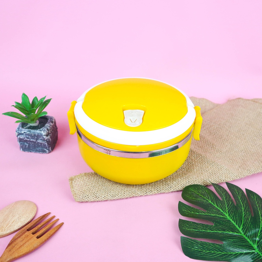 Jual Lunch box Rantang bulat stainless steel susun 1 karakter | Shopee ...
