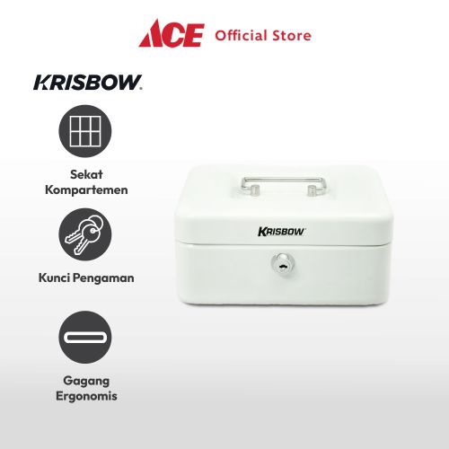 Jual Krisbow 20 Cm Cash Box - Putih Tempat Uang Dengan Kunci Safety ...