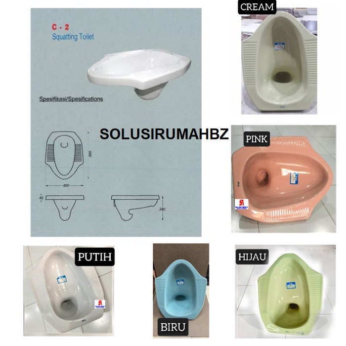 Jual Closet jongkok Ina Warna pilih + peti kayu kloset squat keramik ...