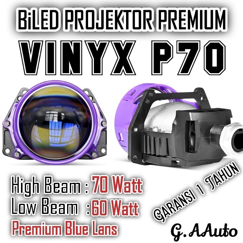 Jual Projector BILED P70 Proji Vinyx P70 Lampu Utama Projie LED Mobil ...