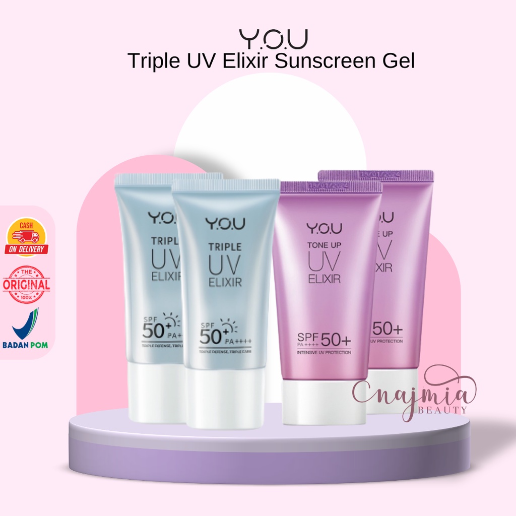 Jual Najmia Y.O.U Sunbrella Triple UV Elixir Sunscreen Gel - YOU Tone ...