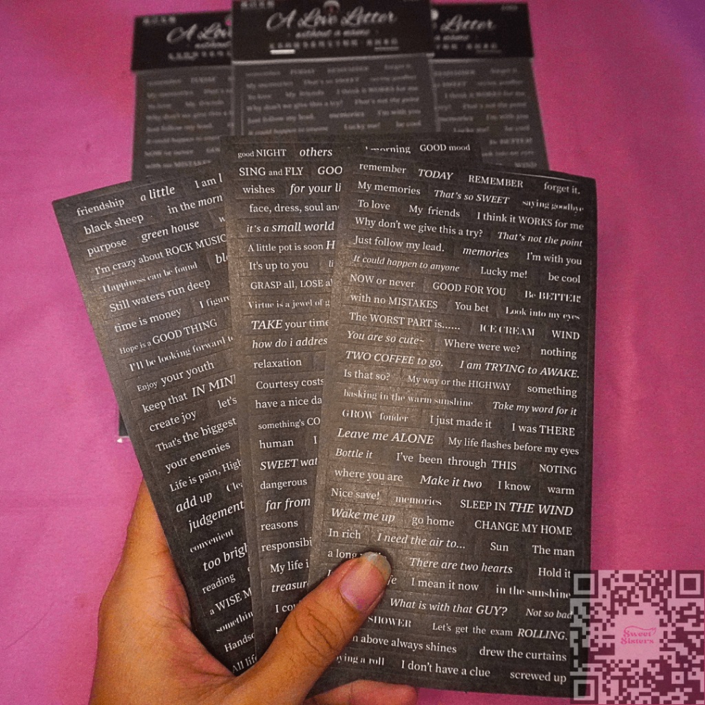 Jual [3 Pcs/Pack] Wordless Love Letter Sticker Series Night Letters ...
