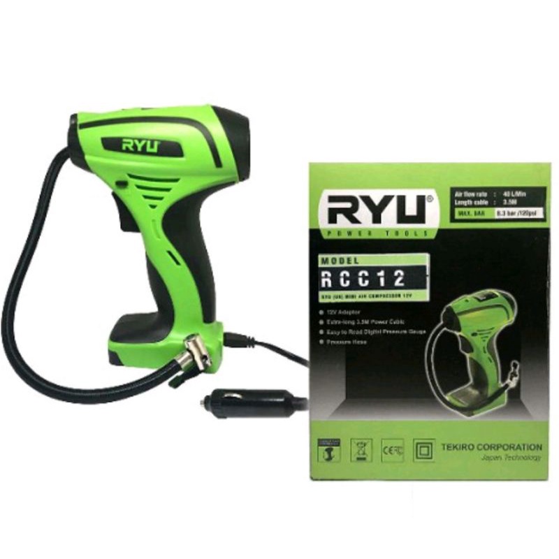 Jual Mini Air Compresor Ryu RCC 12 DC 12V 12 Volt Pompa Ban Mobil Mini ...