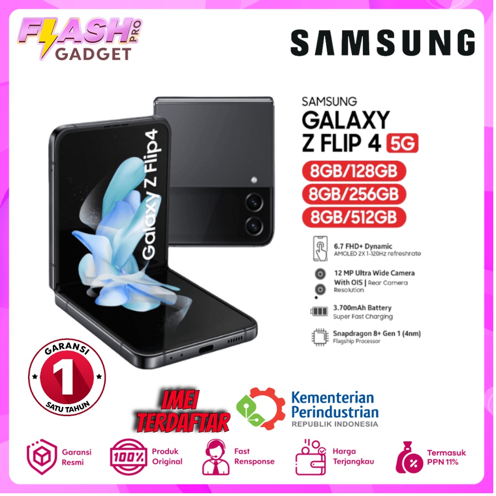 Jual Samsung Galaxy Z Flip 4 ZFlip 4 Flip4 5G 8/128GB 8/256GB 8/512GB ...
