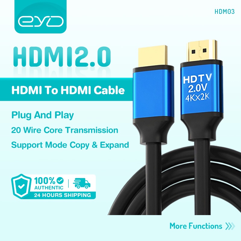Jual EYD Kabel Hdmi 2M/5M HDMI to HDMI 4K 3D Round Cable Untuk HDTV LCD ...