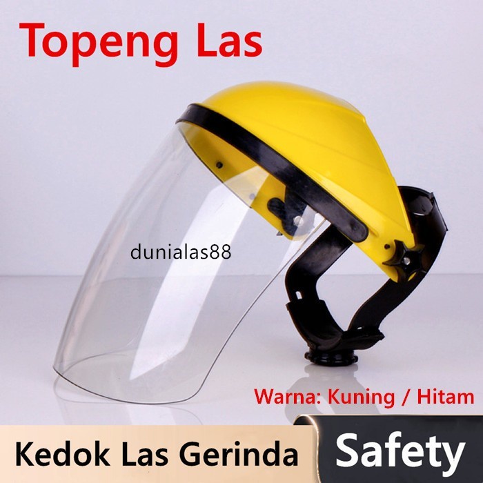 Jual Kedok Las Gerinda Safety Face Shield Kedok Clear las Kuning Hitam ...