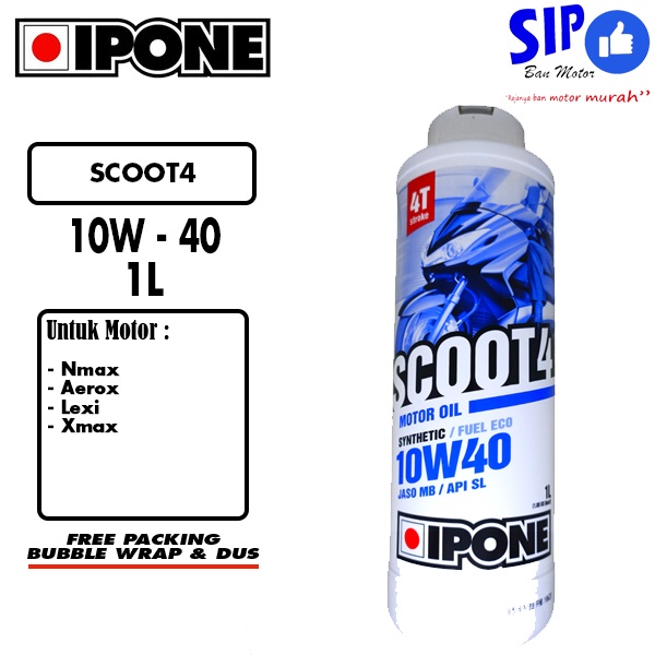 Jual Oli Ipone Scoot 4 10W 40 1 Liter (1000 ml) oli matic Synthetic ...