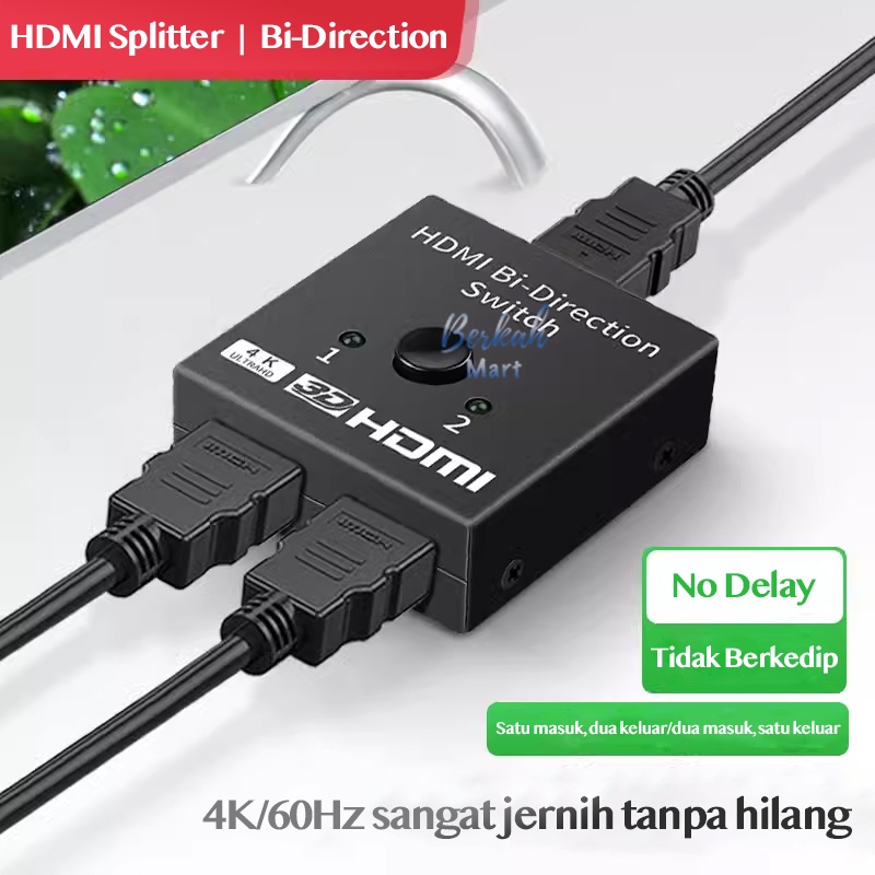 Jual Splitter 2 Port HDMI Bi-Direction Switch 2 Mode 3D 4K 2k Ultra HD ...