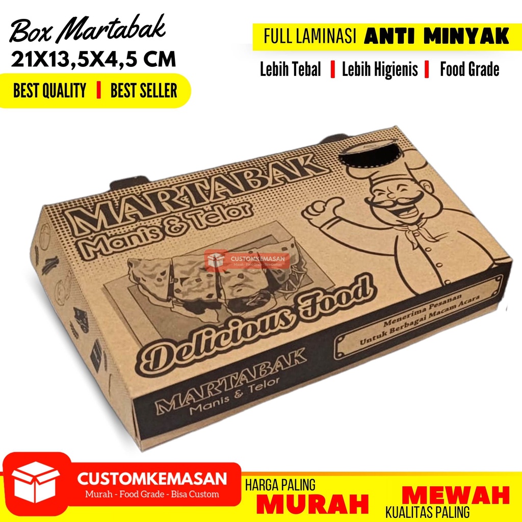 Jual Box Martabak / Box 21x13,5x4,5 cm Motif / Box Martabak Manis / Box ...
