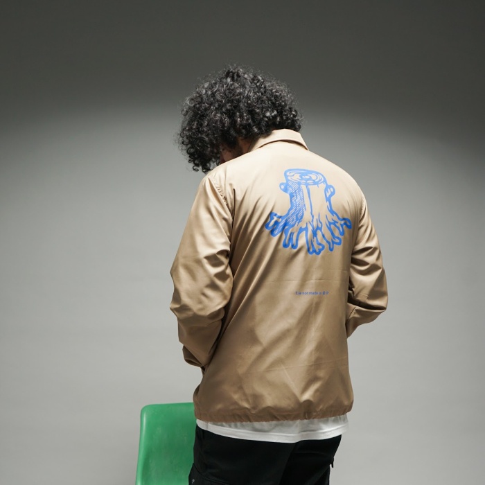 Jual UNKL347 Jaket Pria Windbreak Khaki Sablon KULL | Shopee Indonesia