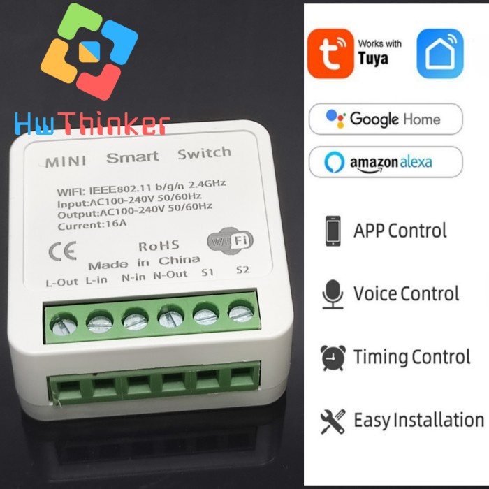 Jual DIY Tuya Mini Smart Switch Breaker 16A WiFi Saklar Pintar Smart ...