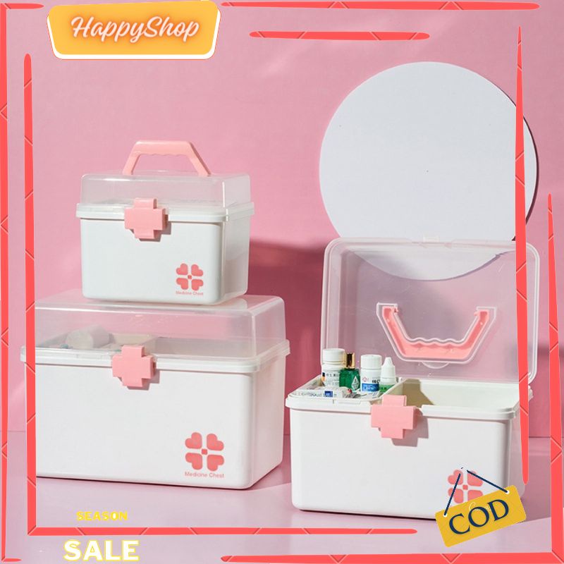 Jual Kotak P3K Mini Bentuk Persegi Tempat Kotak Obat Box Organizer ...