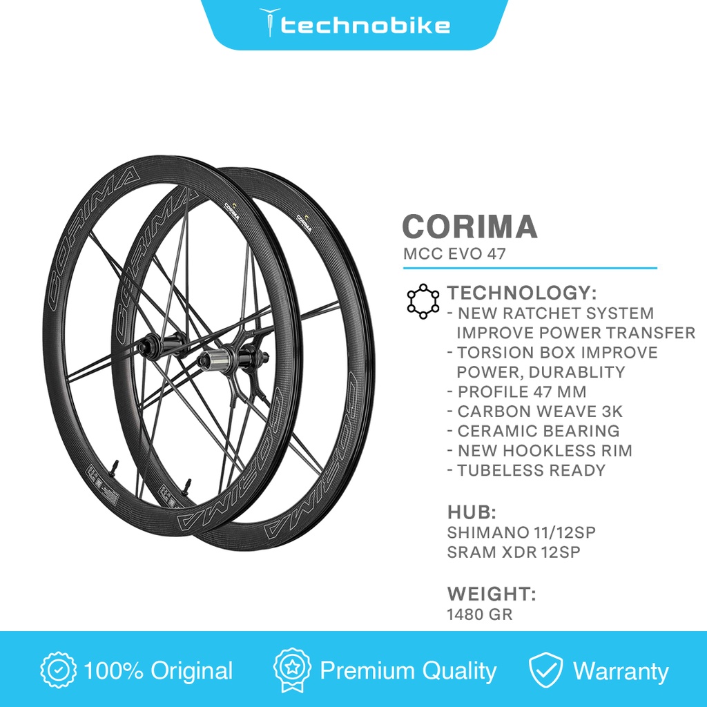 Jual Wheelset Road Tubeless Ready Corima 47 MCC Evo Ceramic DX | Shopee ...