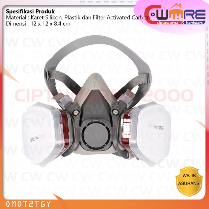 Jual Masker Gas Respirator Lab anti kimia cat Half Face - CW1 | Shopee ...
