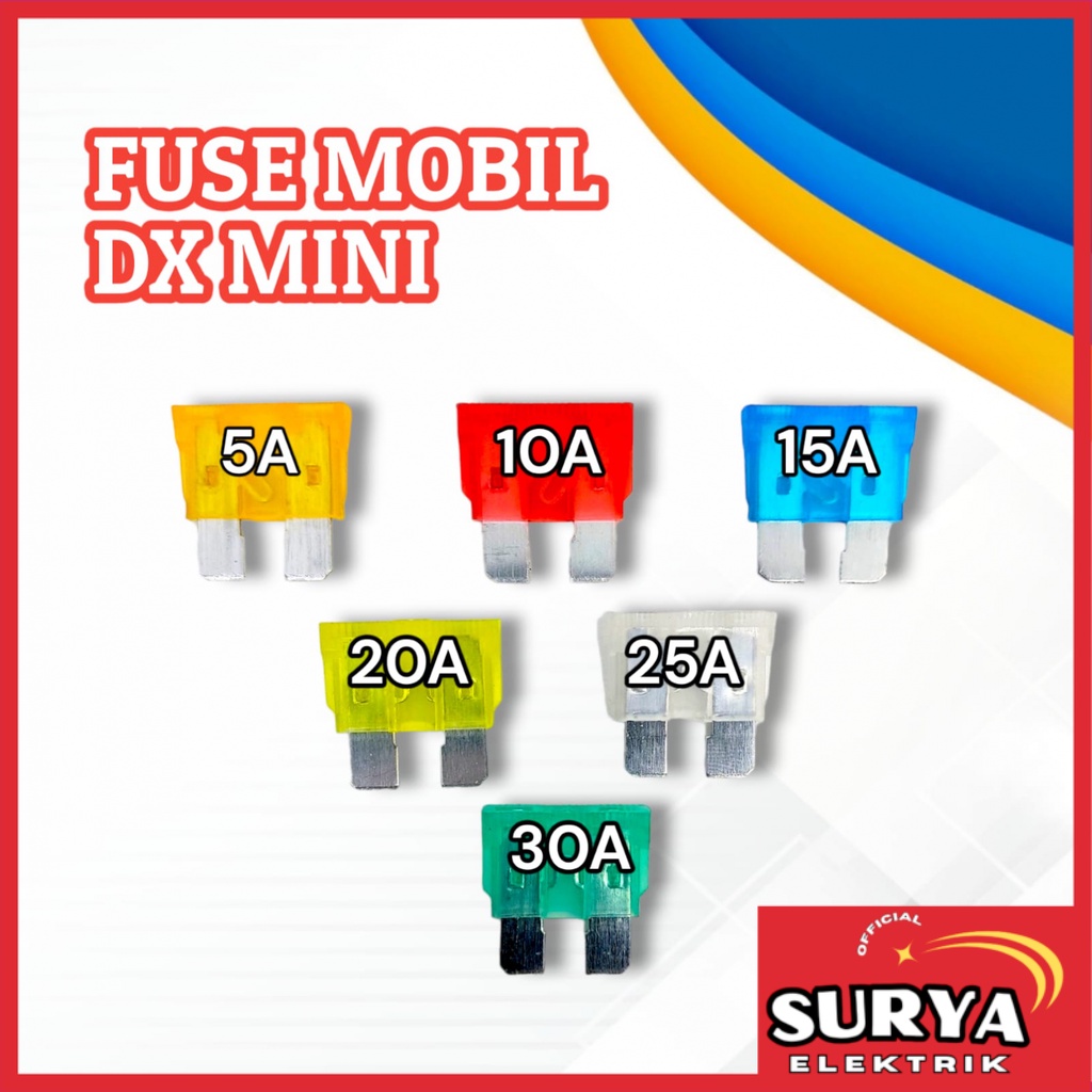 Jual FUSE Mobil DX Mini 5A 10A 15A 20A 25A 30A Sekring Tusuk Tancap Kecil | Shopee Indonesia